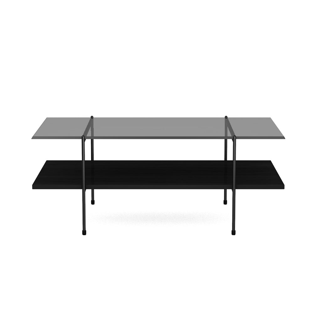 Mesa de Centro Bergen Chica - Nogal y Cristal 100 cm – Lykke Design