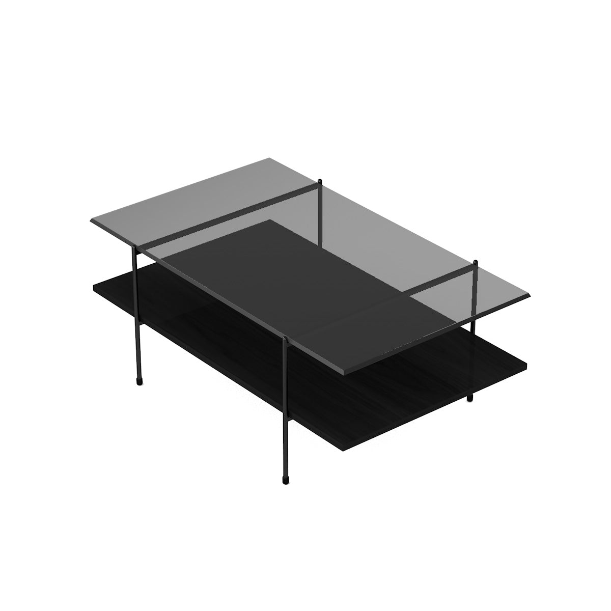 Mesa de Centro Bergen Chica - Nogal y Cristal 100 cm – Lykke Design